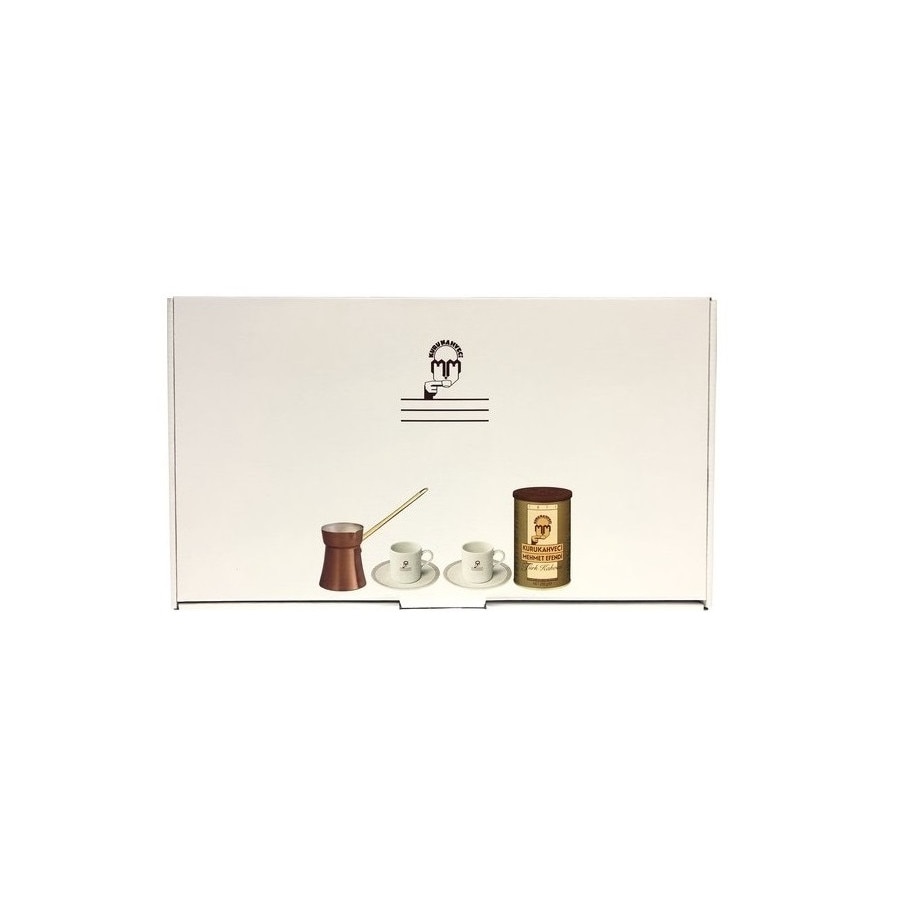 Set servire cafea turceasca MEHMET EFENDI, cafea macinata 250 g, ibric ...