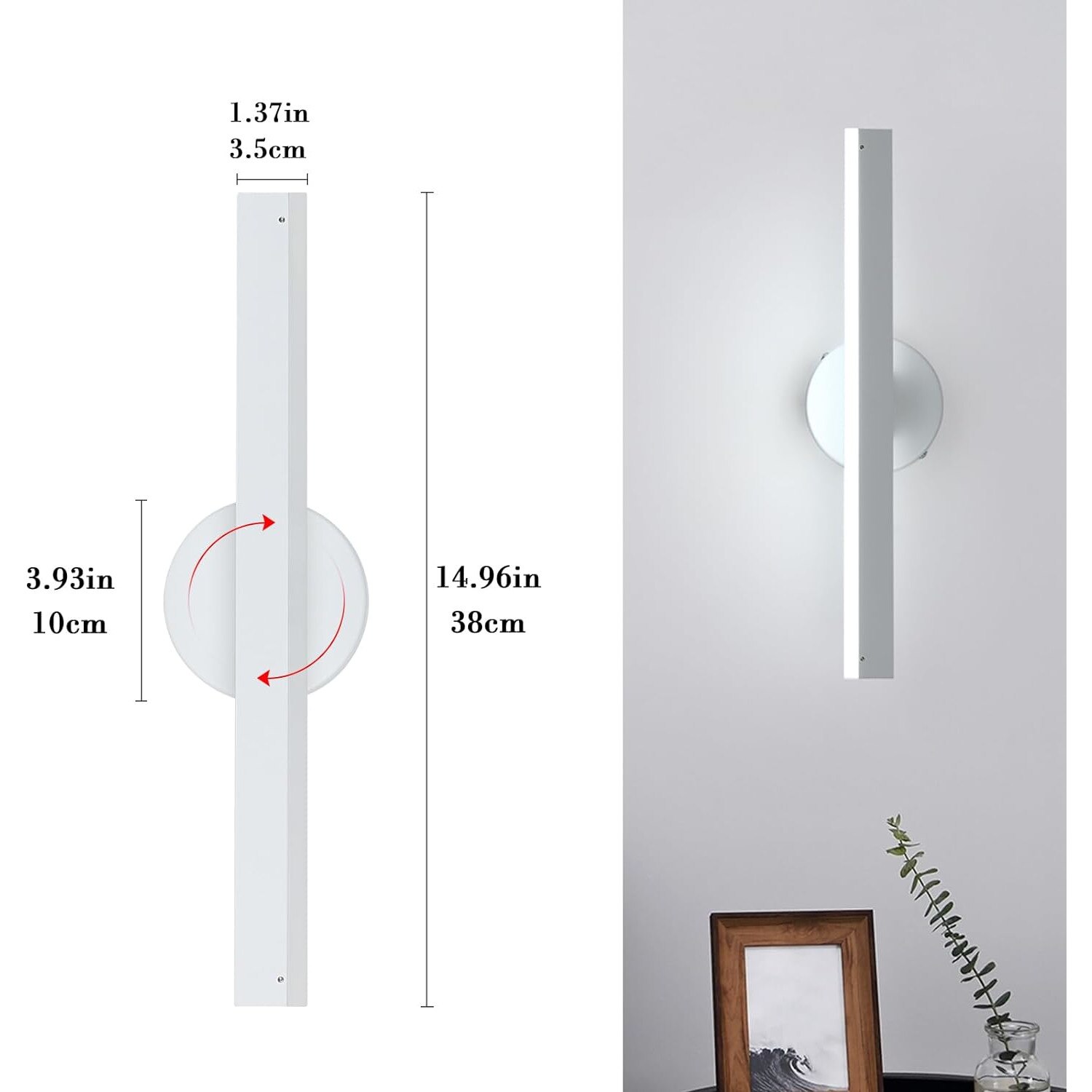 Aplica de perete cu LED, Toolight, Alb, 12 W, 1350 Lm, 6500 K Rece ...