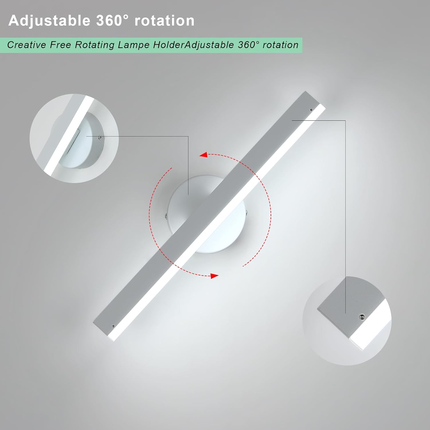 Aplica de perete cu LED, Toolight, Alb, 12 W, 1350 Lm, 6500 K Rece ...