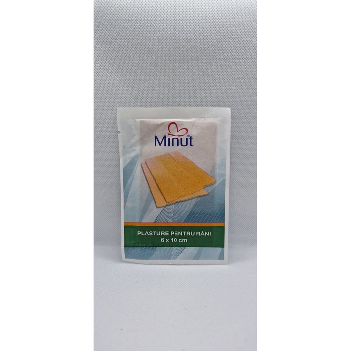 Plasture pentru rani 6 x 10 cm, Minut, 10 buc/set, Culoare maro - eMAG.ro