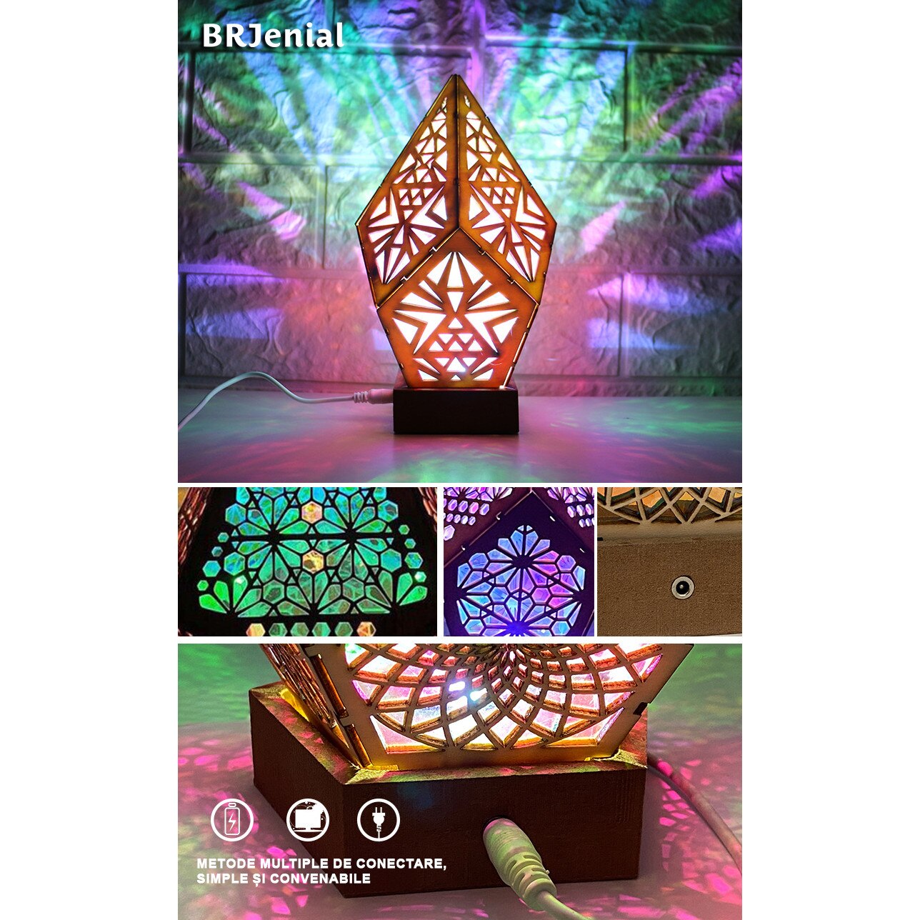 Lampa ambientala Boema Cer instelat, BRJenial, proiectii cu stele ...
