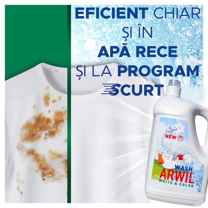 Detergent de rufe lichid Arwil Clean & Fresh Universal, 100 Spalari, 5l ...
