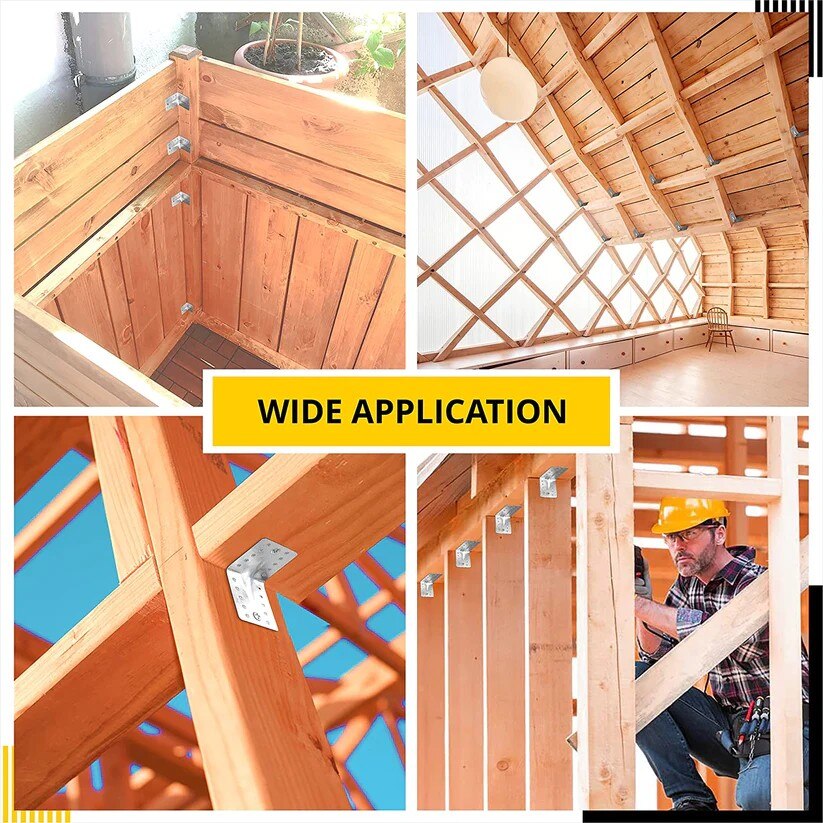 Coltar perforat pentru lemn Vinclu, 90 grade, tip 4n, zincat, 70 x 70 x ...