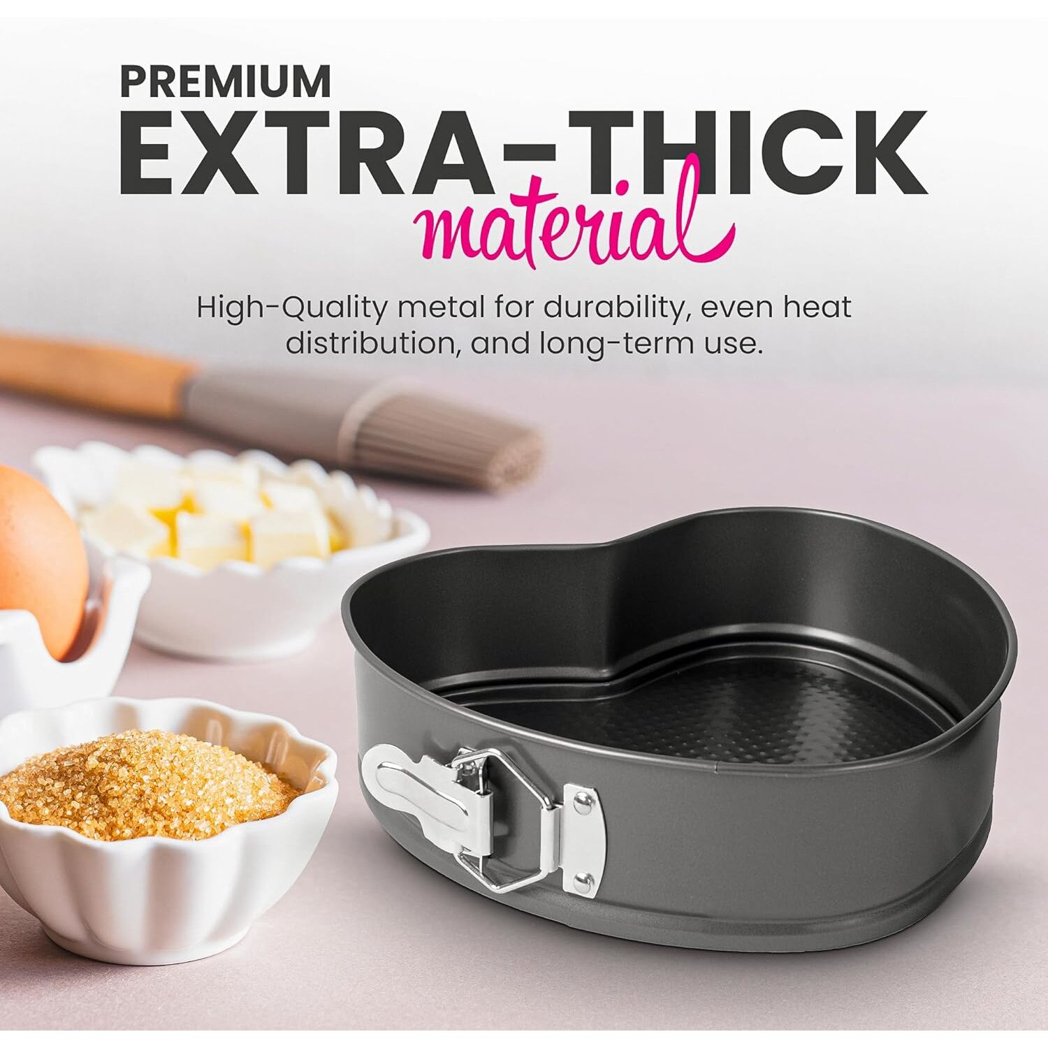 Set 3 tavi pentru Copt, Aurov®, Forma Inima/Rotunda/Patrata, cu Baza ...