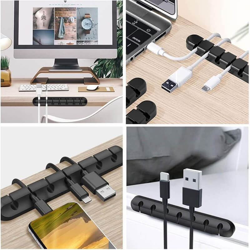 Set suport organizare cabluri, Edman, 3 bucati, 3 dimensiuni diferite ...