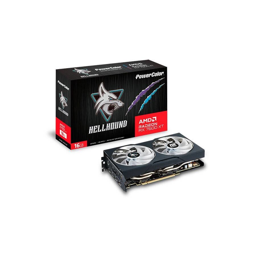 Видеокарта PowerColor AMD Radeon RX 7600 XT Hellhound 16GB GDDR6 128bit ...