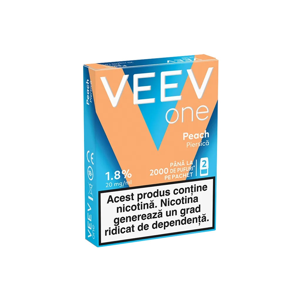 Capsule cu arome Veev One Peach, Piersica, 2 capsule, 2000 de pufuri ...