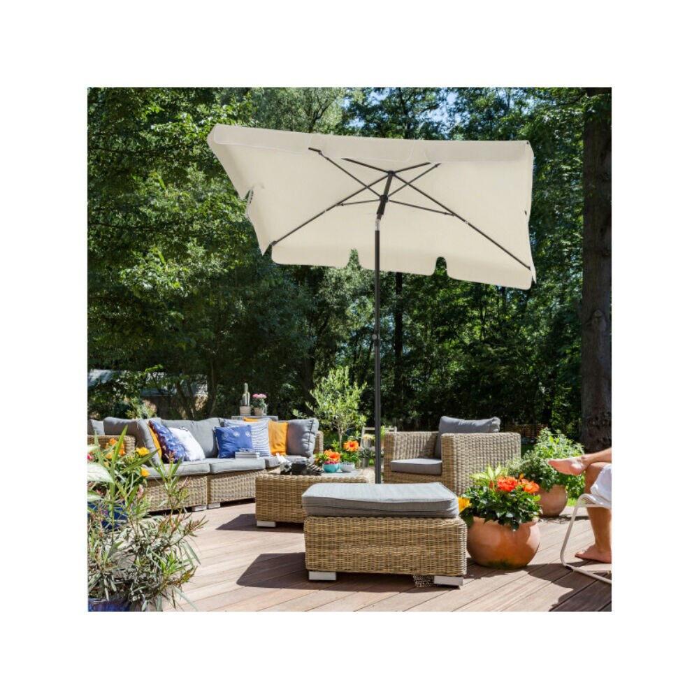 Umbrela terasa gradina sau plaja SONGMICS, cu inclinare, 200x125cm, bej ...