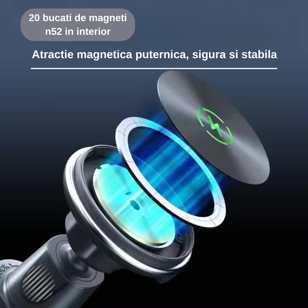 Suport Auto Pentru Telefon MagSafe, Universal Android si iOS, Ajustare ...