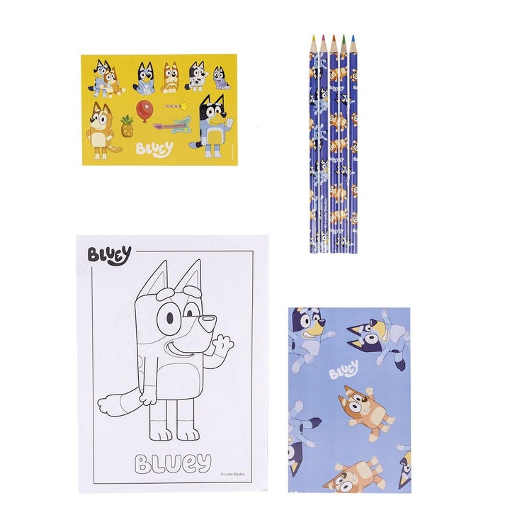 Set de desenat cu 9 foi A4 Bluey Albastru - eMAG.ro