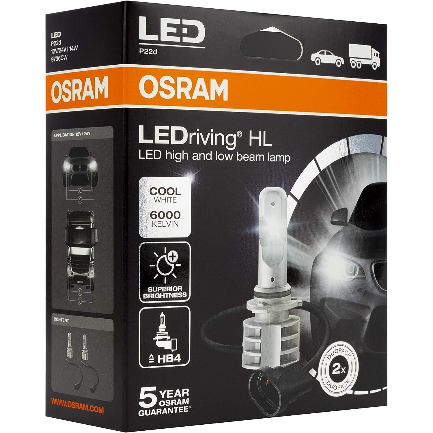 Set 2 LED HB4 12/24V Osram LEDriving HL Offroad - eMAG.ro