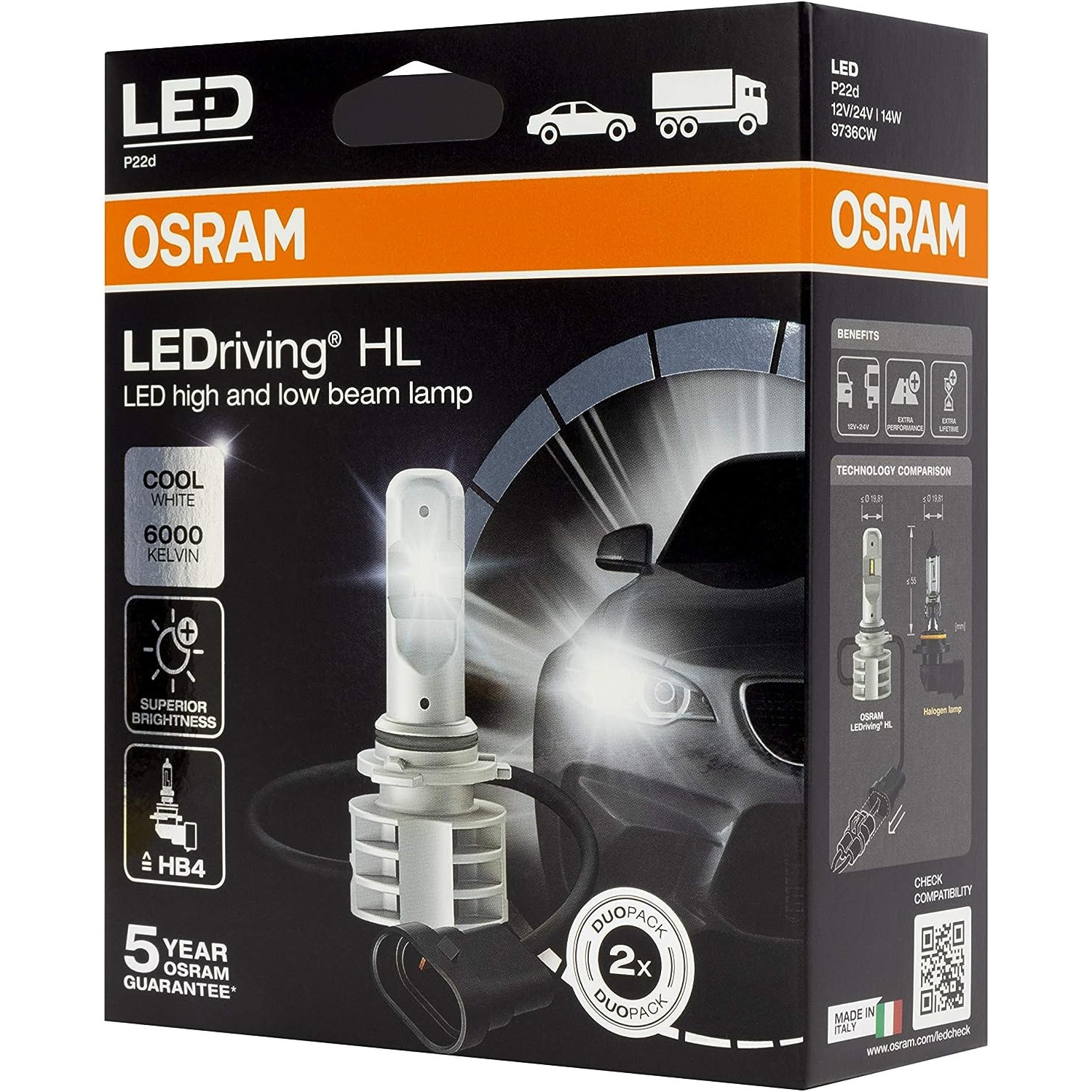 Set 2 LED HB4 12/24V Osram LEDriving HL Offroad - eMAG.ro