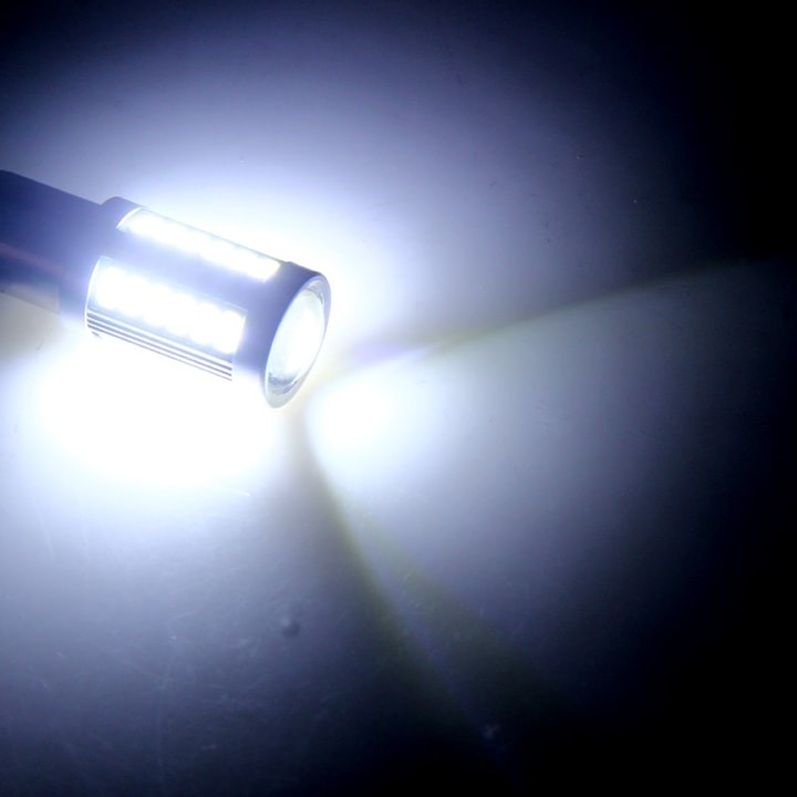 Set 4 Becuri LED Auto, BA15D, 1157, 6000K, Alb Rece, 12V, 900 lm ...