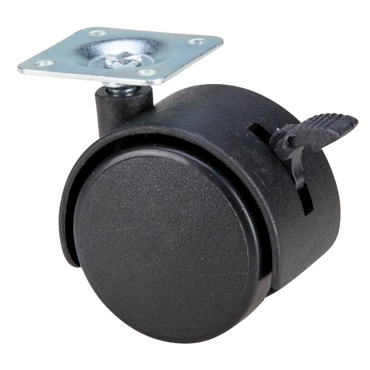 Roata Pivotanta cu Flansa pentru Mobilier, 50mm, Cu frana, sarcina max ...