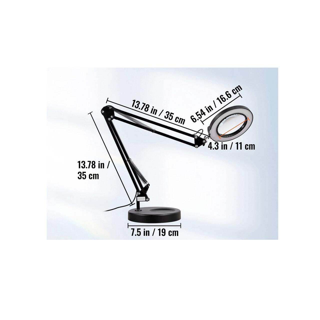 Lupa cu lampa led 2 in 1, Zoom 5x, diametru 4.3 inch, 12 W, dimmabil 5 ...