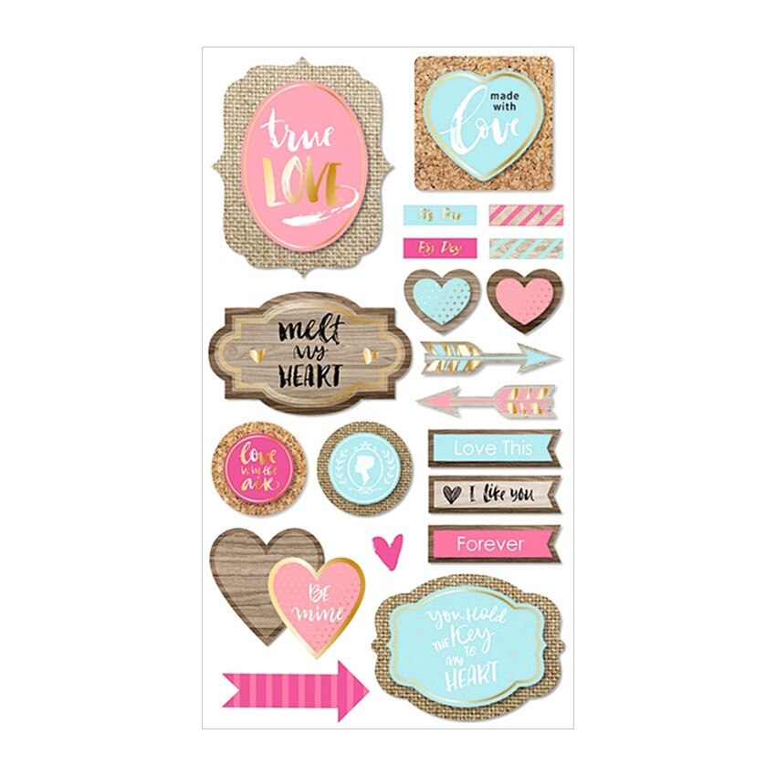 Set 2 coli cu autocolante reliefate texte de scrapbooking, 17 x 9.5 cm ...