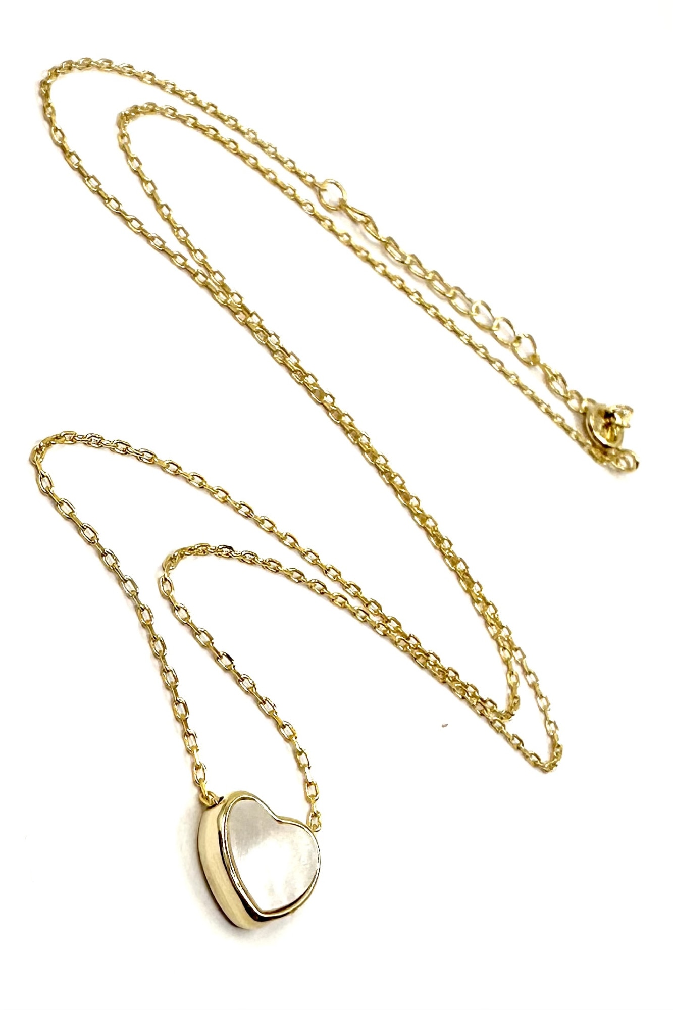 Colier din argint suflat cu aur si sidef, simbol inima, Agavi - eMAG.ro