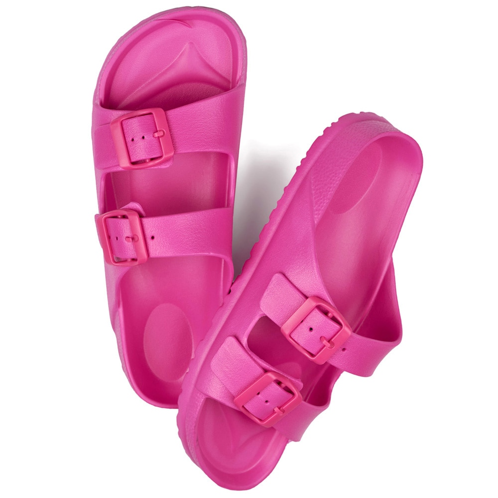 Slapi dama cu catarama, PVC, roz 40 - eMAG.ro