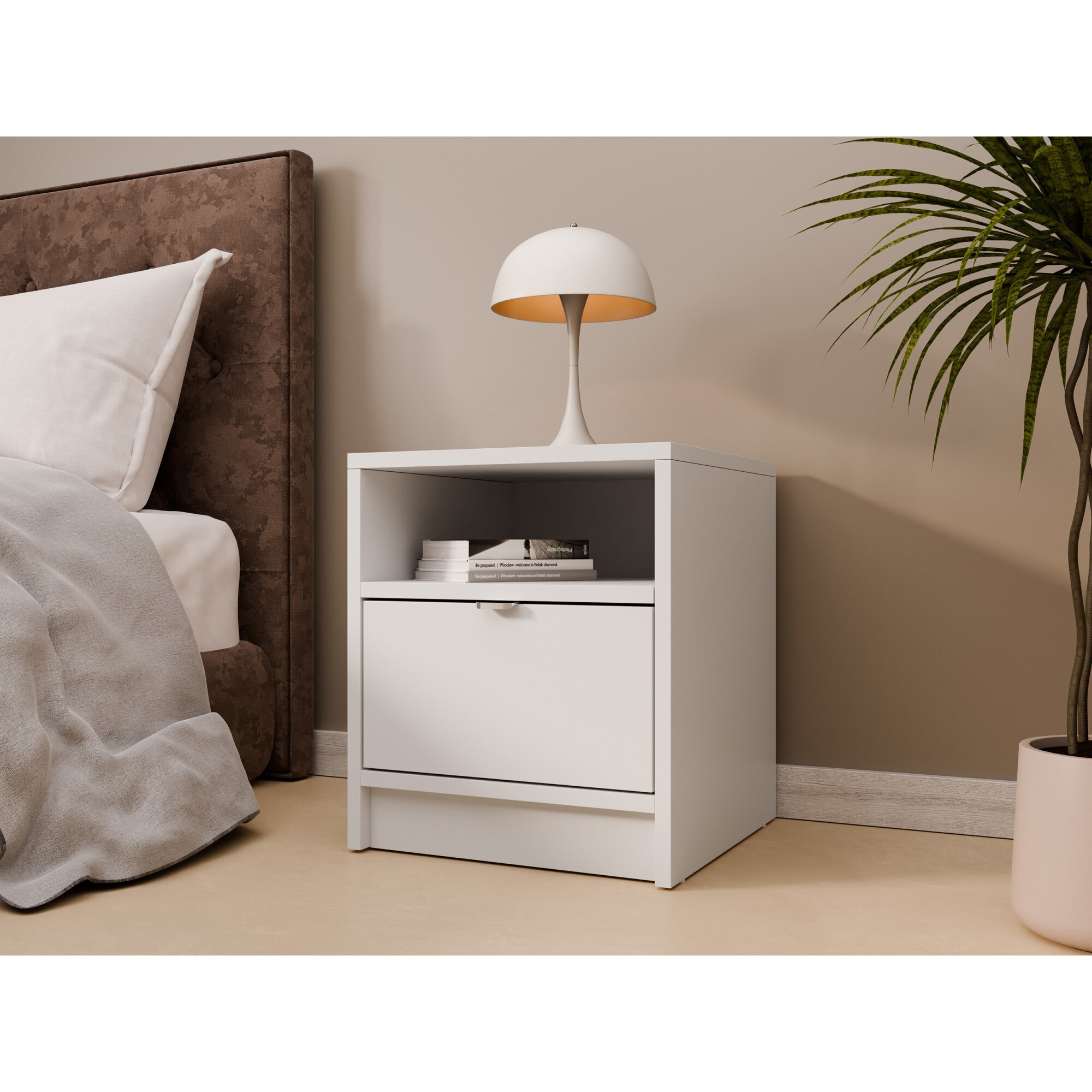 Noptiera Momos 1SZ, MIRJAN24, alb, 40x40x46 - eMAG.ro