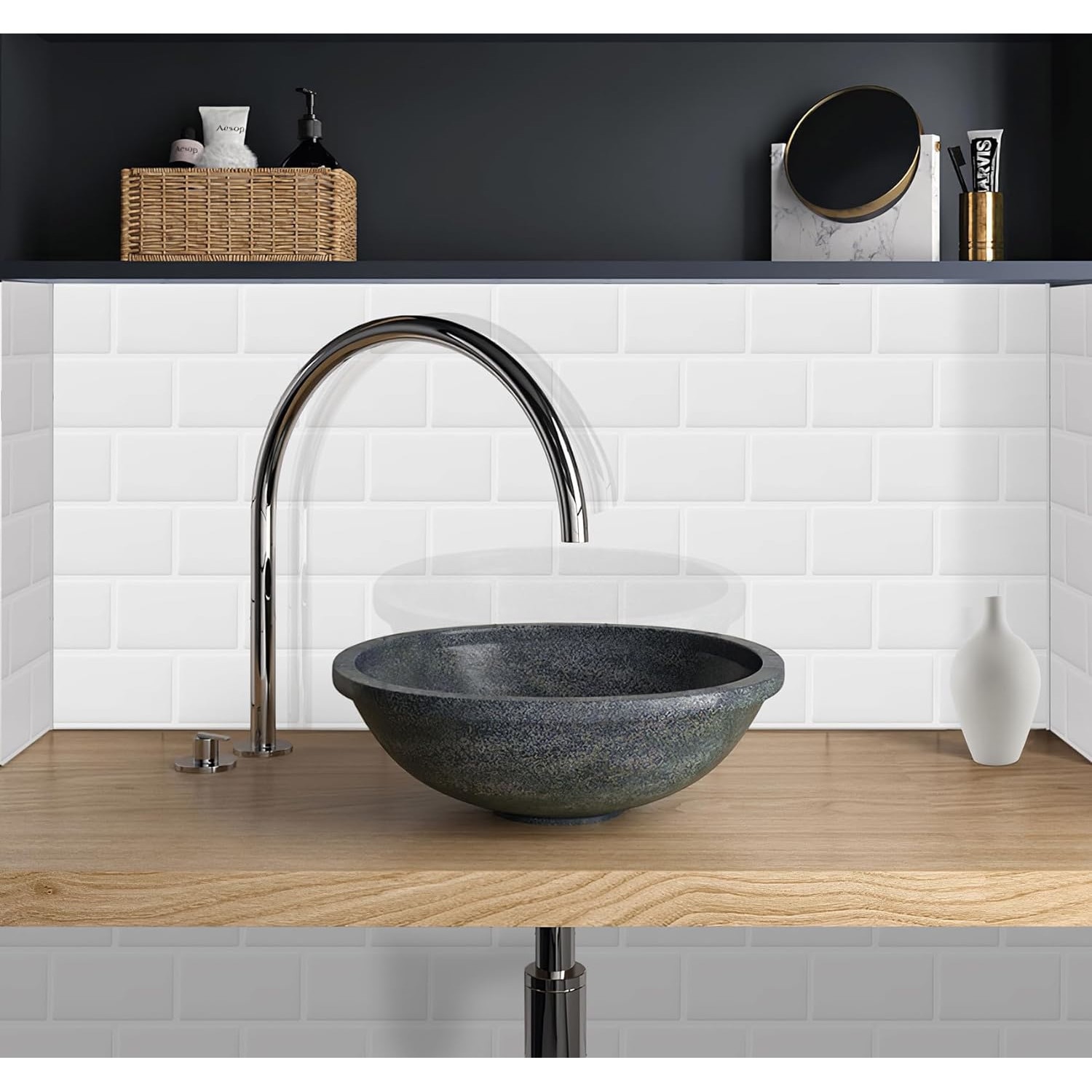 Placi de Faianta Autoadezive, DEWOO, Design 3D, din PVC cu lipici ...