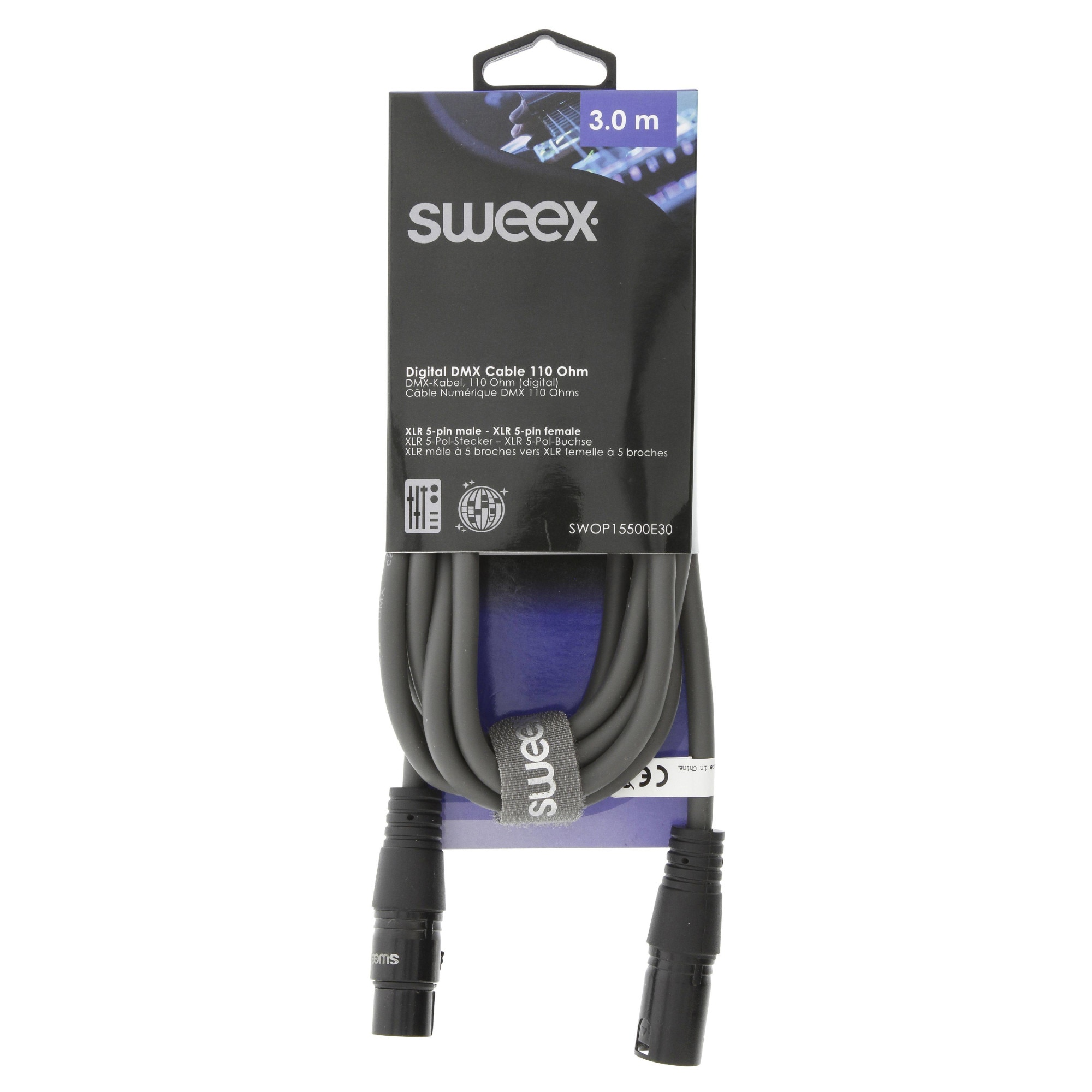 Cablu digital XLR tip XLR 5 Pini tata - XLR 5 Pini mama 3m Gri Sweex ...