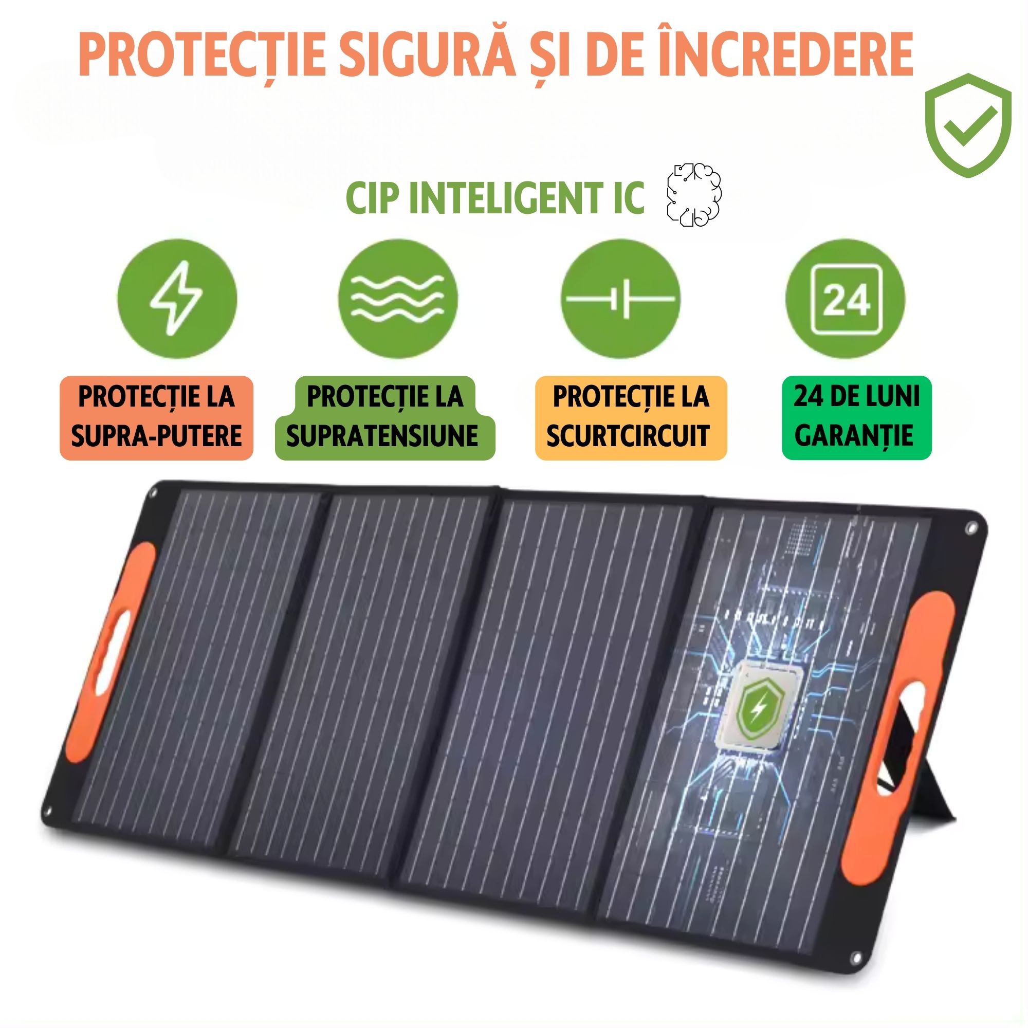 Panou Solar Pliabil TU&YA 200W, rezistent la apa IP65, protectie ...