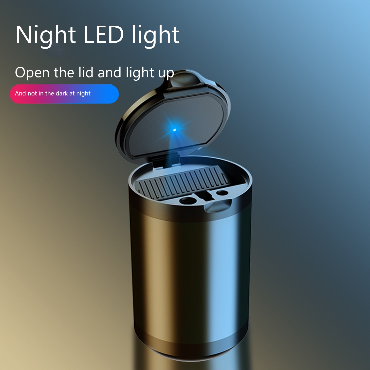 Scrumiera auto Mini Metal, Dauphine, lumina led, detasabila, interior ...