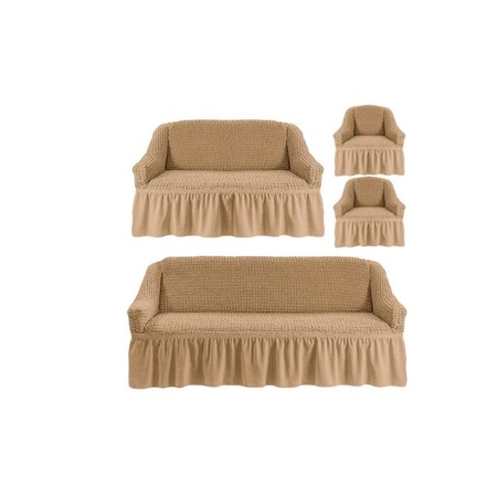Set 4 huse creponate si elastice pentru 1 canapea 3 locuri, 1 canapea 2 ...