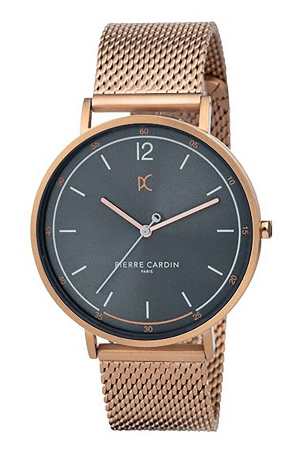 Pierre Cardin, Ceas analog cu bratara cu model plasa, Auriu rose - eMAG.ro