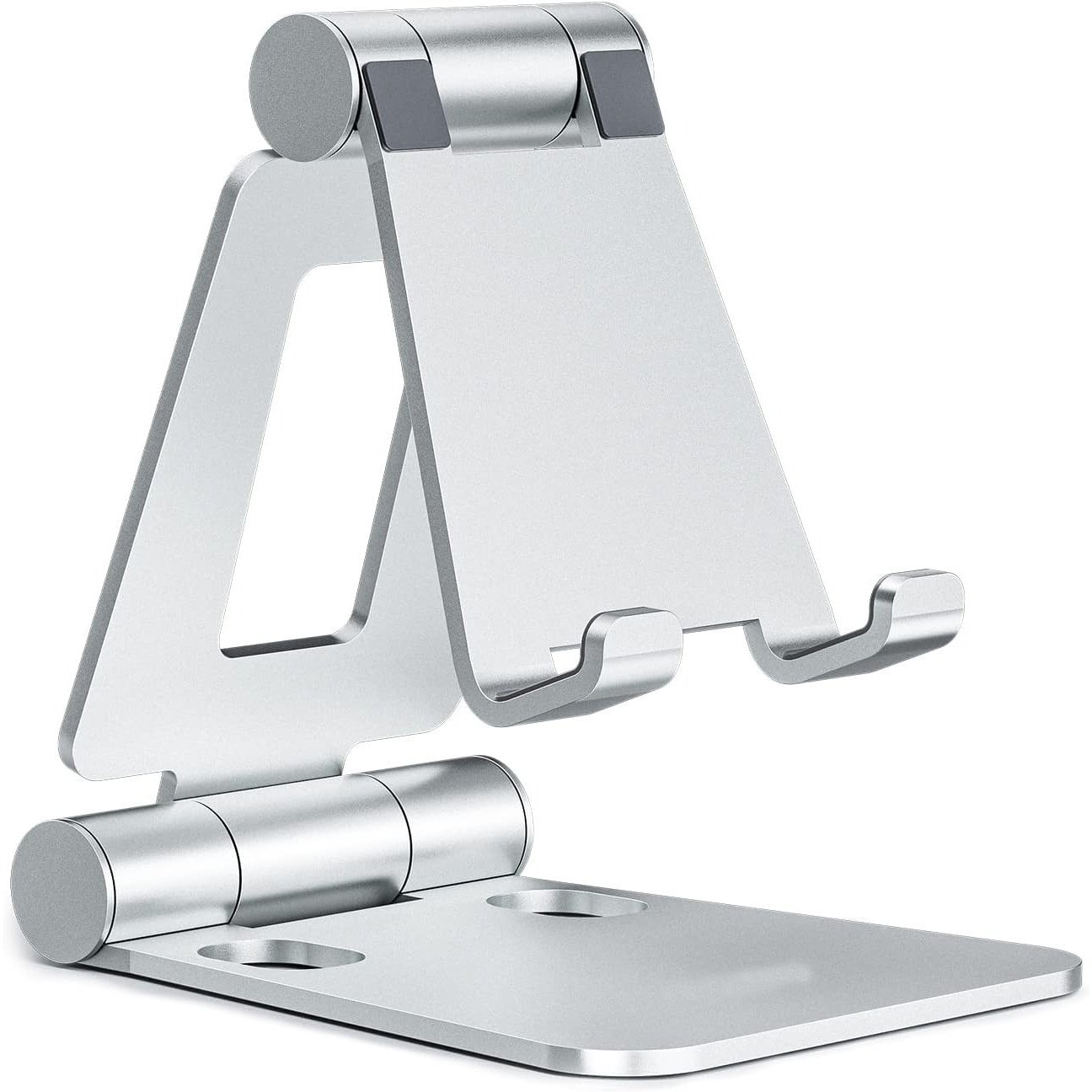 Suport pentru telefon/tableta, Aluminiu, Pliabil, Universal, Argintiu ...