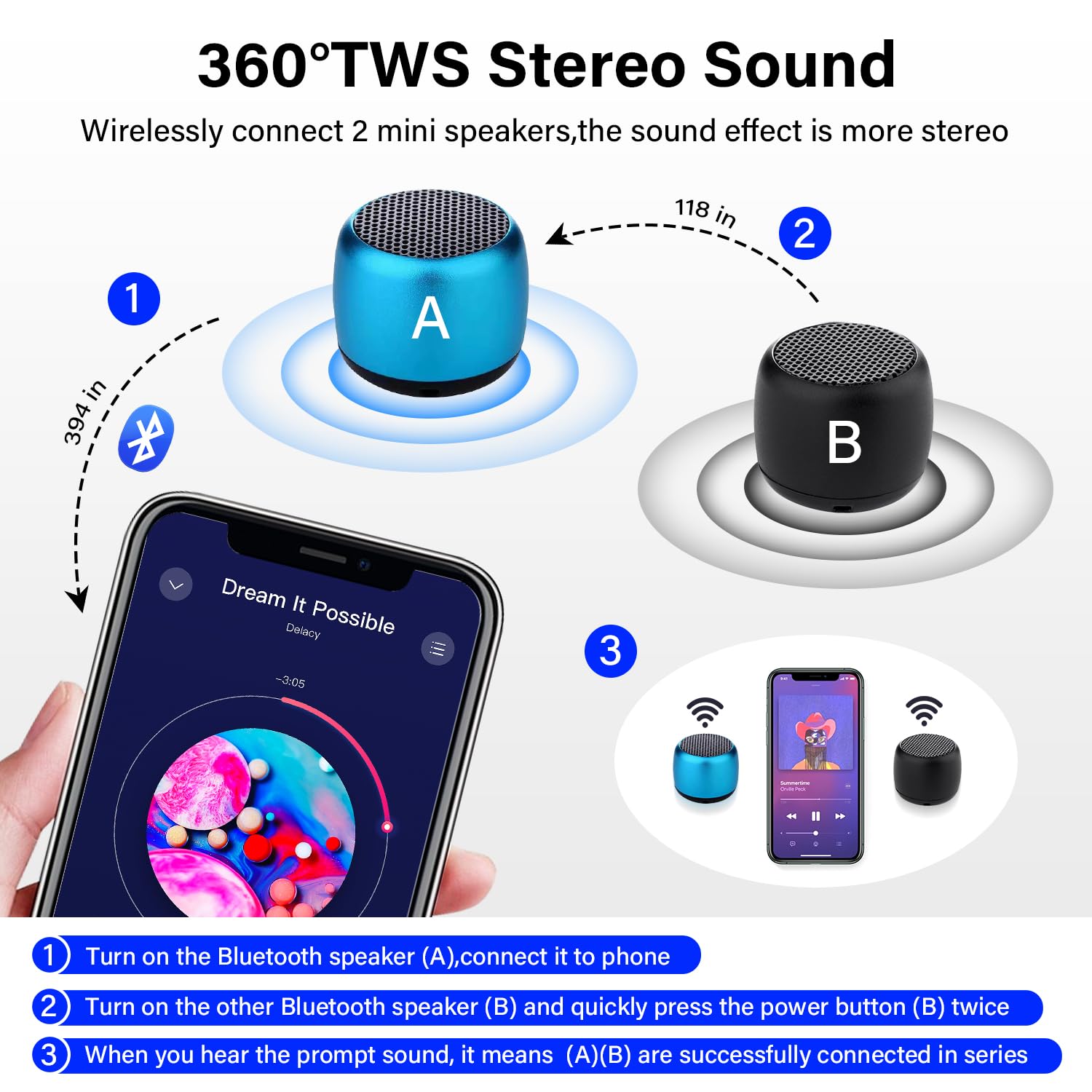 Boxe Portabile, Mini, Wireless, Rezistente la apa, Sunet Stereo, Rosu ...