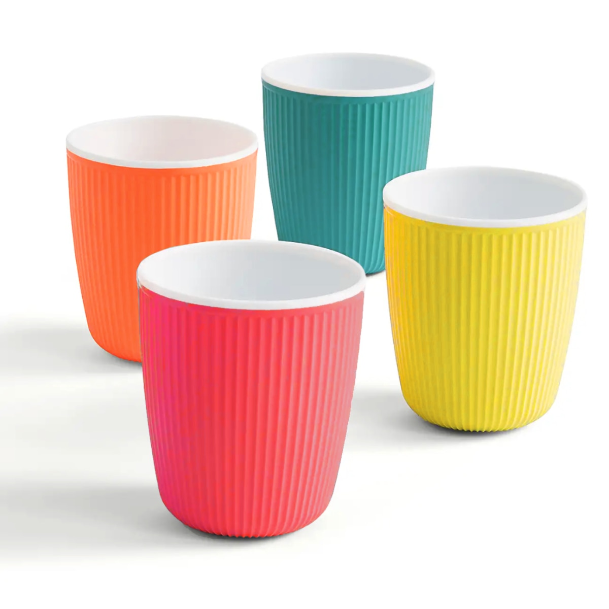 Set 4 Pahare plastic, Reutilizabile, 400ml, Multicolor, 10 x 8 cm - eMAG.ro