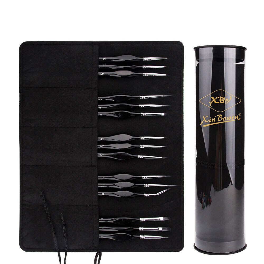 Pensule set 15, JENUOS®, pentru miniatura si detaliu - eMAG.ro