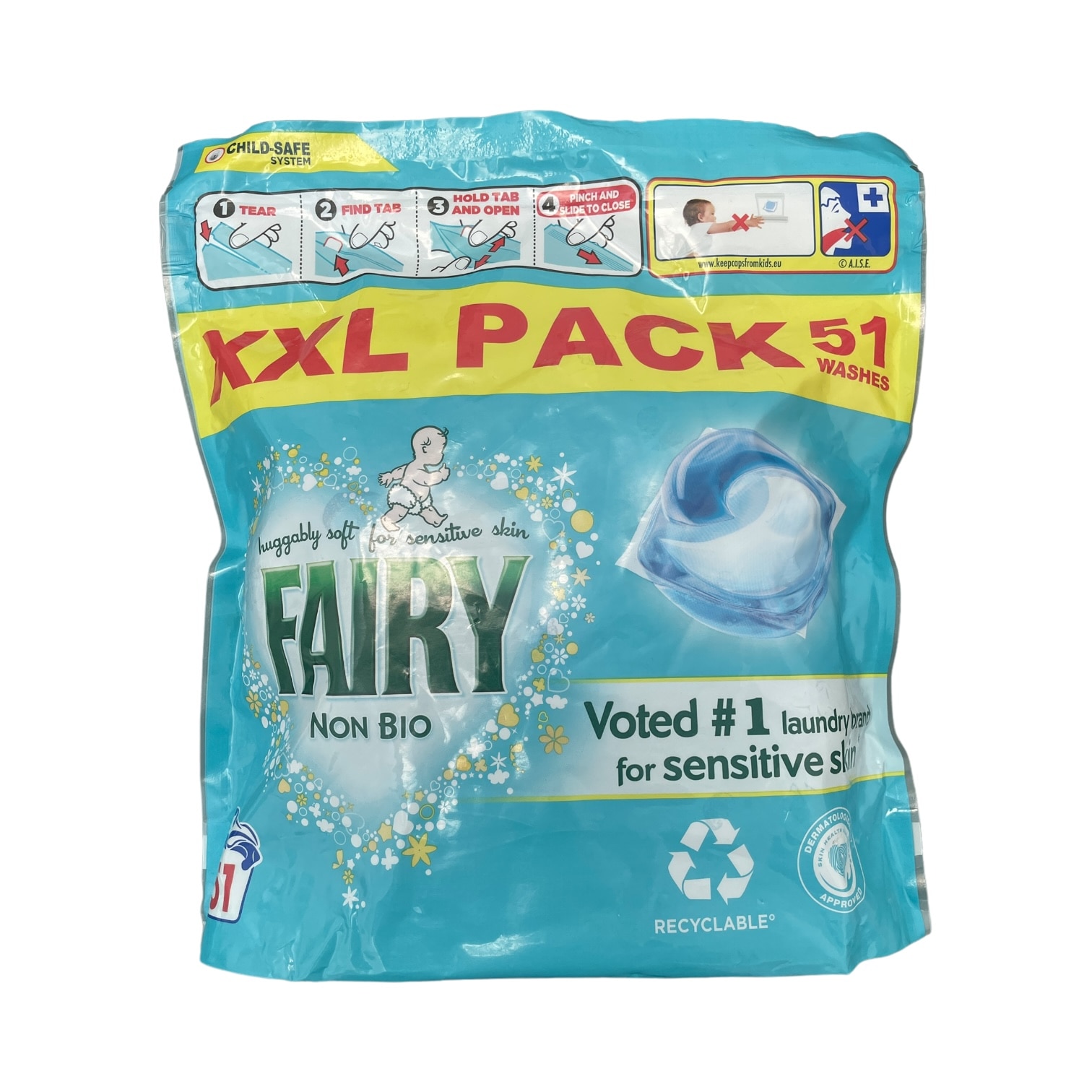 Detergent de rufe capsule Fairy, Non Bio, 51 de spalari - eMAG.ro