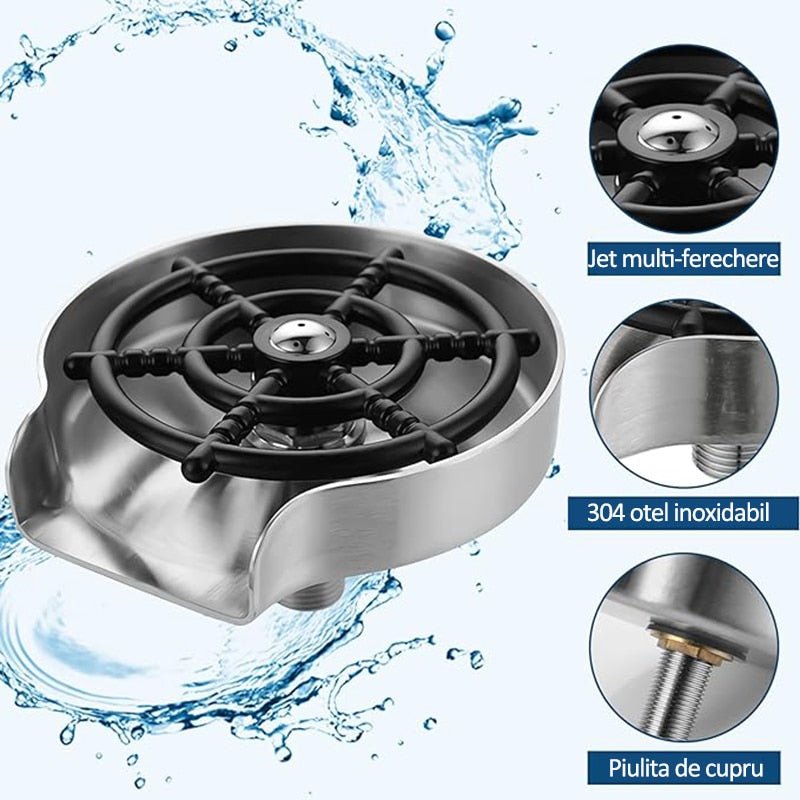 Dispozitiv pentru spalare pahare, Jet cu presiune, 7 Duze, Compatibil ...