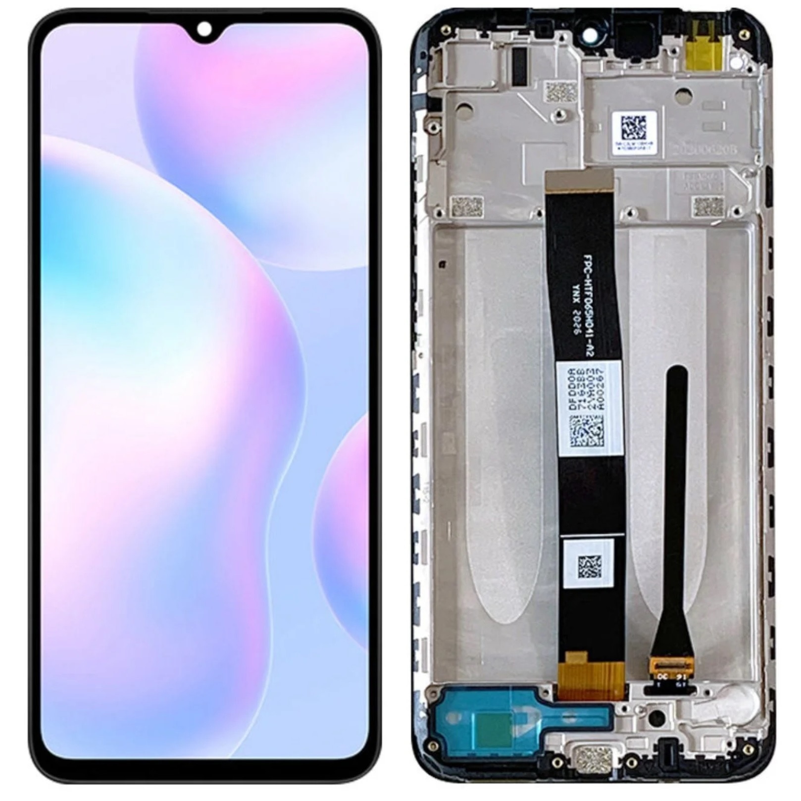 Xiaomi Redmi 9A / 9C / 9AT / 10A kijelző, kerettel, fekete, LCD ...