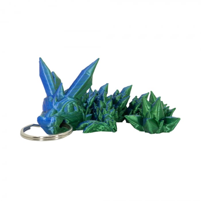 Breloc Dragon Cristal Albastru si Verde, 12 cm - eMAG.ro