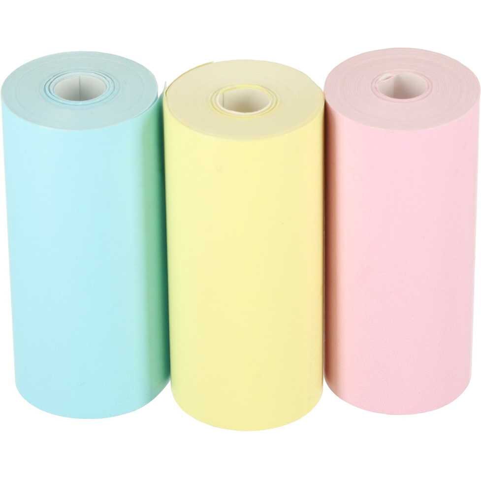 Hartie termica colorata pentru Mini imprimanta termica 3 role, Ikonka ...
