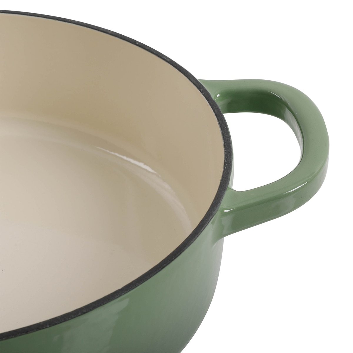 Vas cuptor cu capac, Crock-Pot, fonta emailata, rotund, verde fistic, 4 ...
