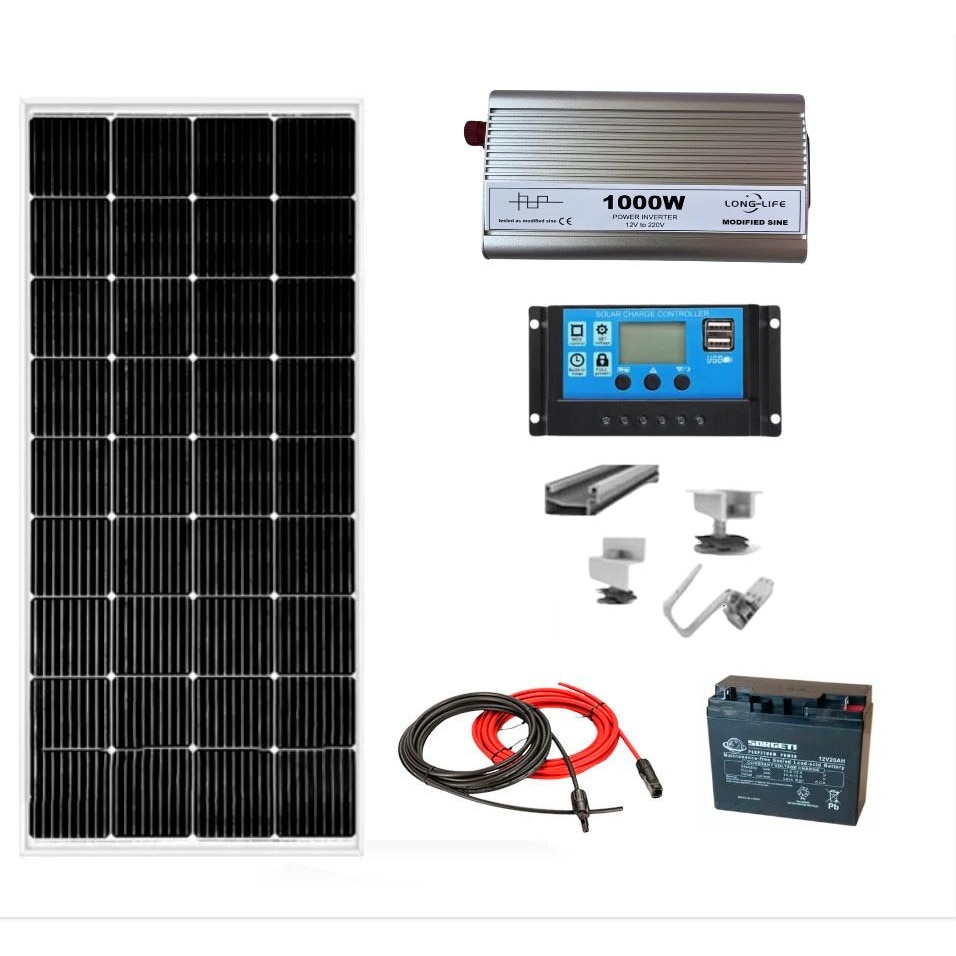 Kit solar fotovoltaic off grid invertor 1000W 12V si 24V, panou solar ...