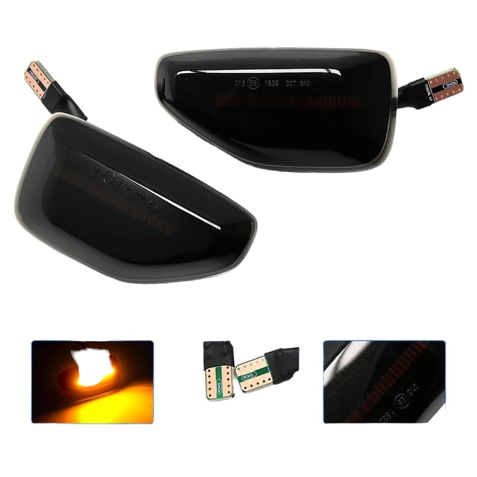 Set de 2 lampi led semnalizare dinamica aripa fumurie Dacia Logan 2 ...