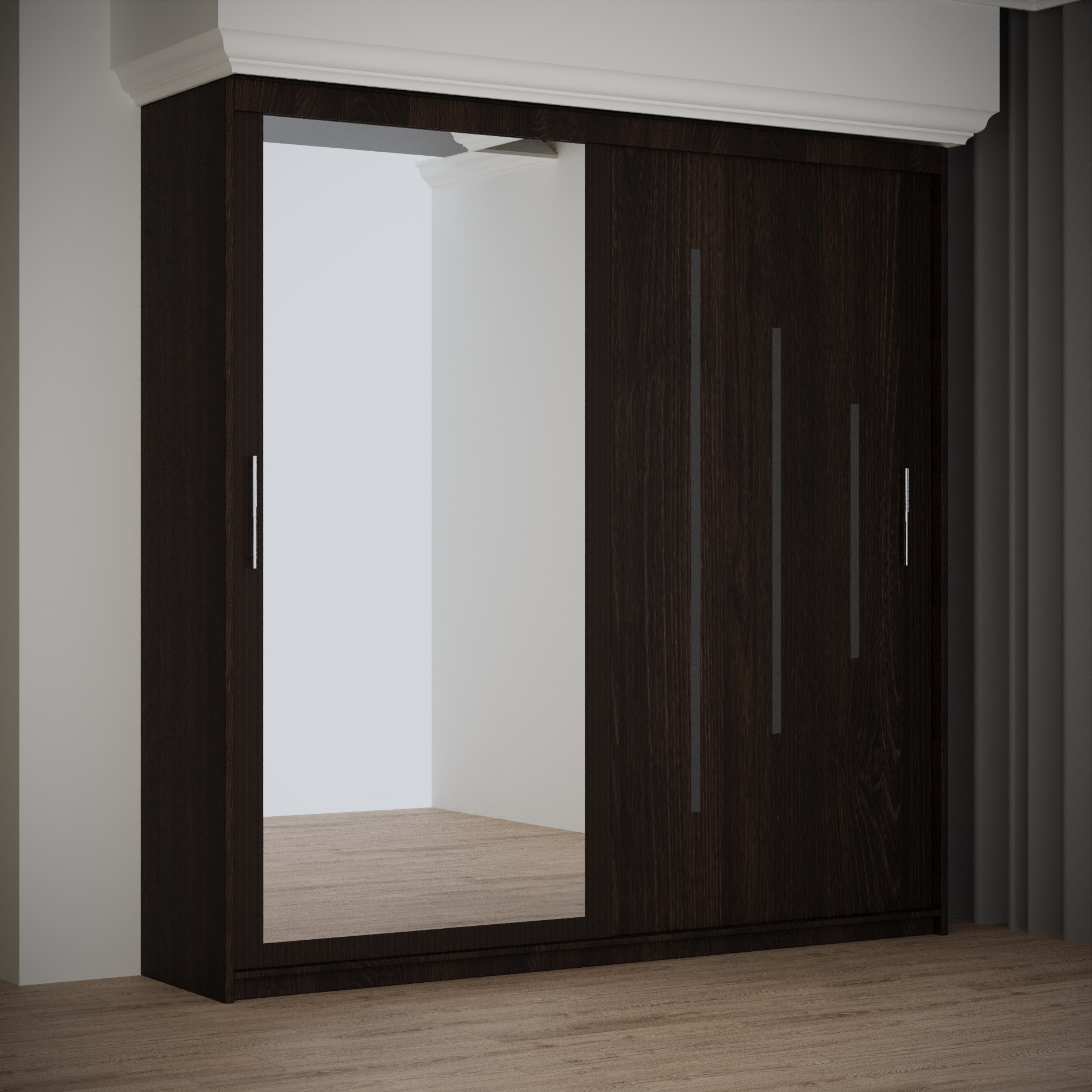 Dulap Venus Space cu Oglinda 200x200 Wenge - eMAG.ro