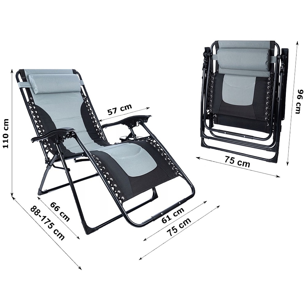 Scaun tip Sezlong Pliabil, Material Premium, Gravitatie Zero pentru ...