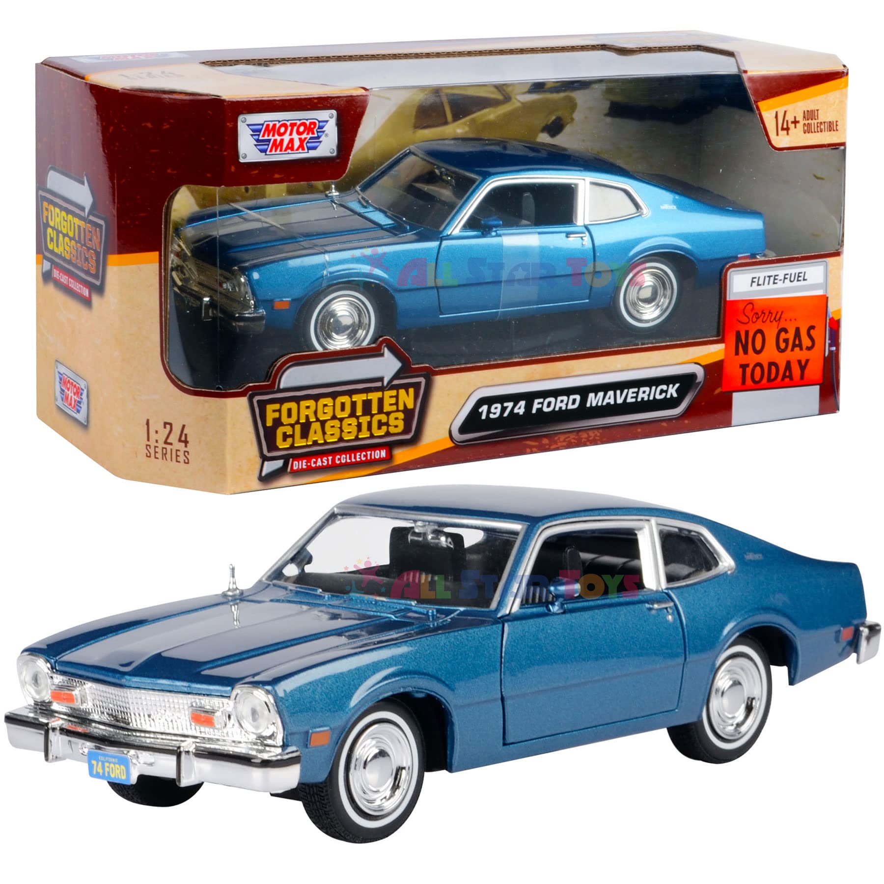 Macheta Ford Maverick 1974 albastru - 1/24 Motormax - eMAG.ro