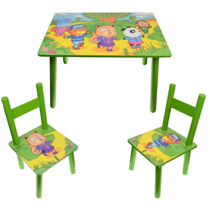 Masuta copii cu 2 scaune Animal Friends - eMAG.ro