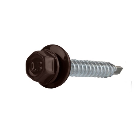 Set 100 Suruburi autoforante 6, 4x50 mm RAL 8017, pentru tabla si lemn ...