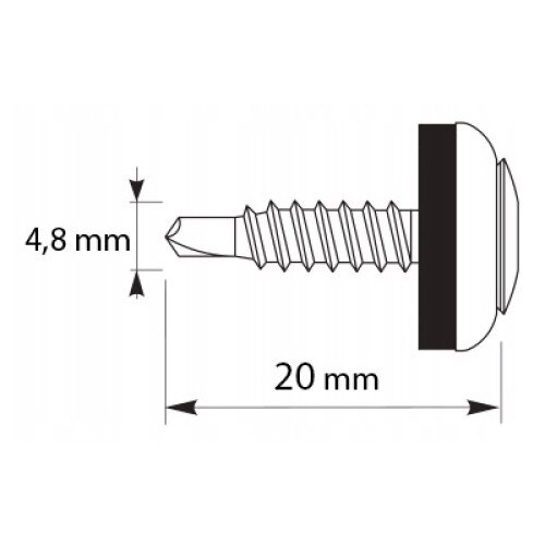 Set 250 Suruburi autoforante pentru tabla 4, 8x20 mm RAL 7016, TORX ...