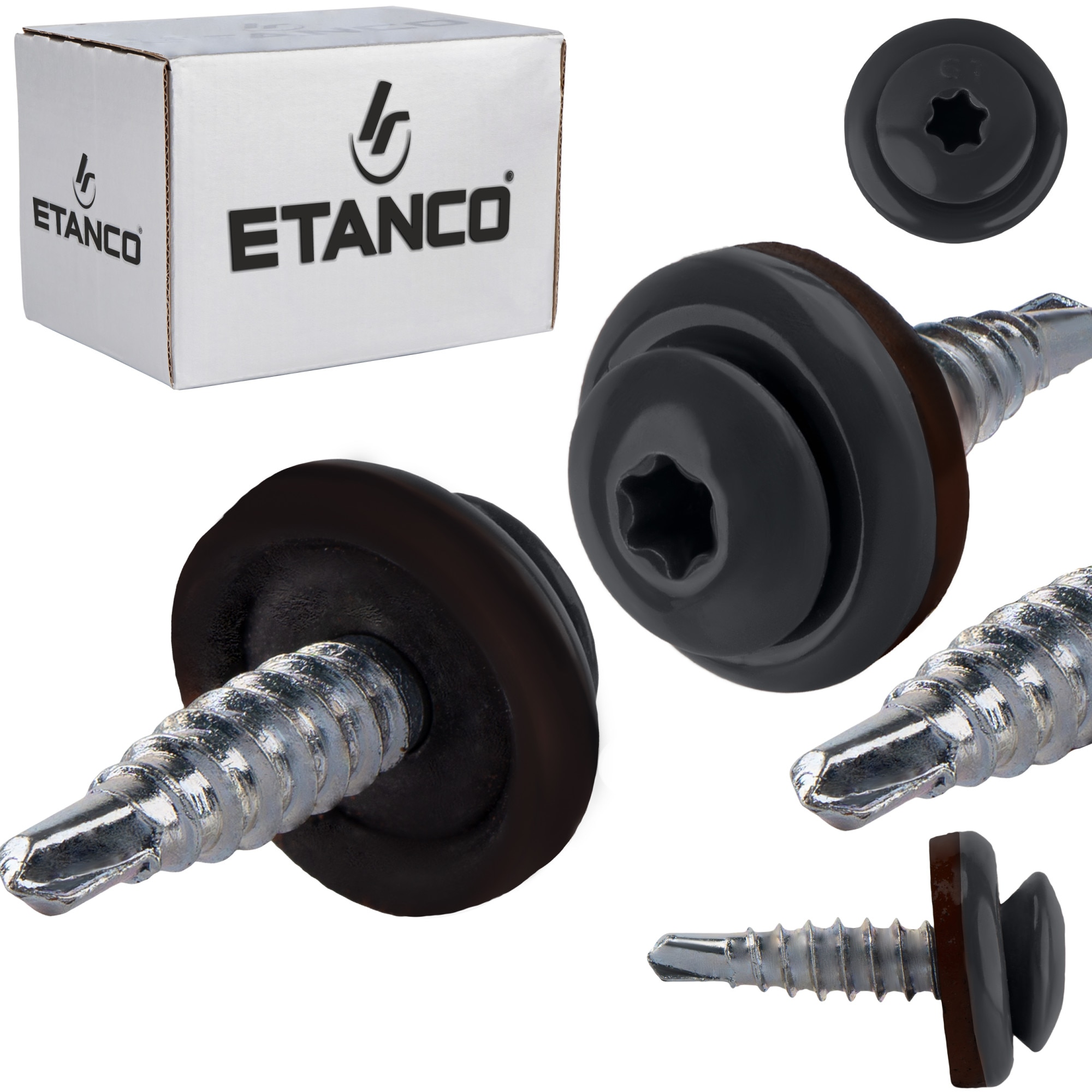 Set 250 Suruburi autoforante pentru tabla 4, 8x20 mm RAL 7016, TORX ...