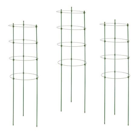 Set 3 spaliere pentru rosii, fier/plastic, Relaxdays, dimensiuni 91 x ...
