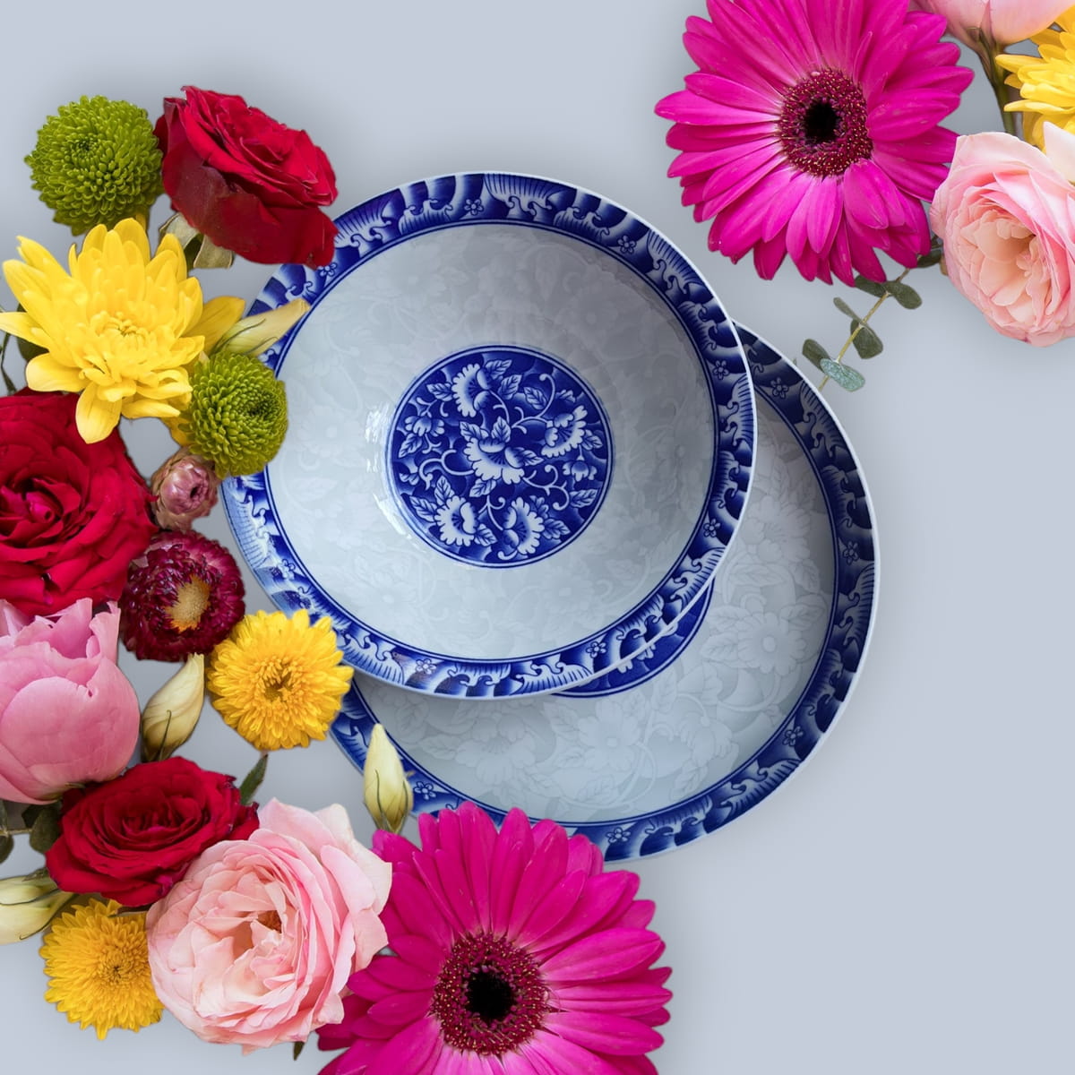 Set vesela traditional farfurie si bol din 12 piese - eMAG.ro